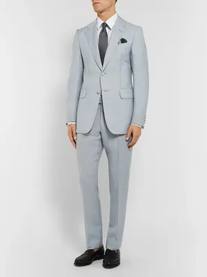 Dunhill Slim-fit Mohair And Wool-blend Suit Trousers