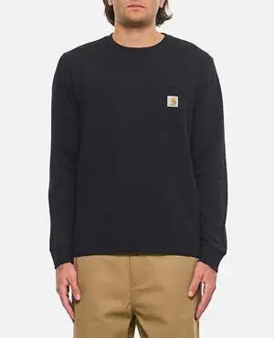Carhartt Work In Progress L/s Pocket T-shirt Cotton Single Jersey - Black