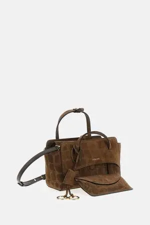 HIDESINS Suede Flap Crossbody Bag - Marrone