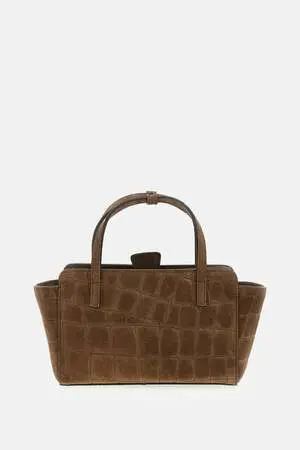 HIDESINS Suede Flap Crossbody Bag - Marrone