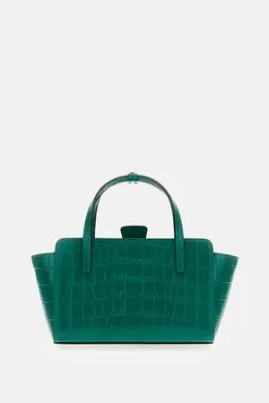 HIDESINS Coconut Effect Leather Shoulder Bag With Flap - Verde