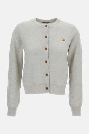 Maison Kitsuné Baby Fox Merino Wool Cardigan - Grey