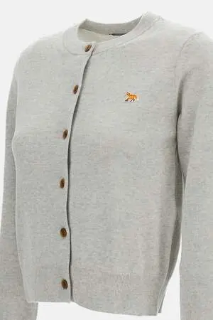 Maison Kitsuné Baby Fox Merino Wool Cardigan - Grigio