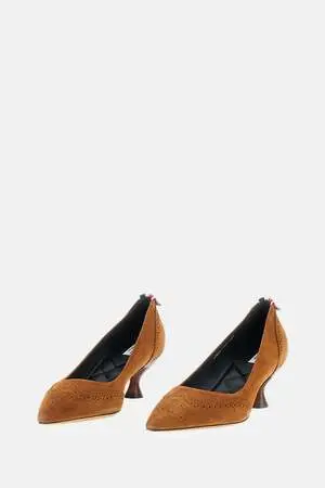 Thom Browne Velukid Suede Wingtip Pumps - Marrone