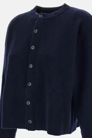 Extreme Cashmere N.170 Cardigan Chou Crew Neck, Long Sleeve - Blu