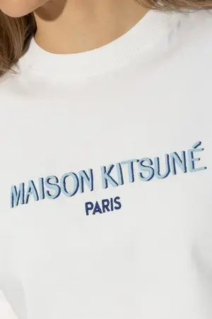 Maison Kitsuné Embroidered Logo Cropped T-shirt