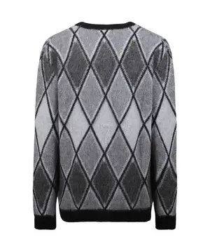LANEUS Geomatrical Jacquard Knitted Cadigan