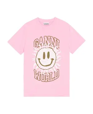 GANNI Smiley T-shirt - Pink