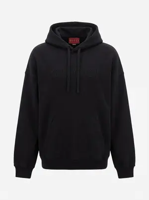 Gucci Logo Embroidered Jersey Hoodie