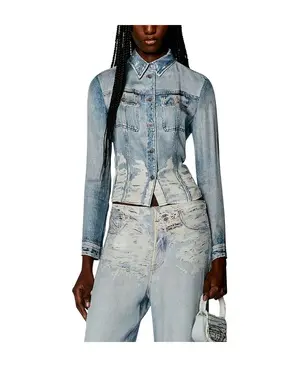 DIESEL® C-lorelle Cropped Distressed Shirt