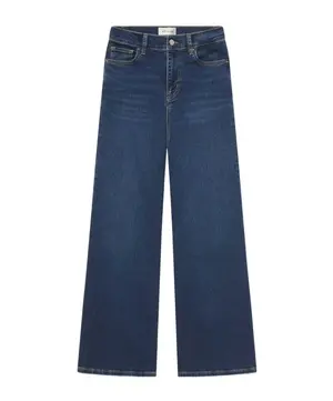 FRAME High Waist Denim Trousers - Blue