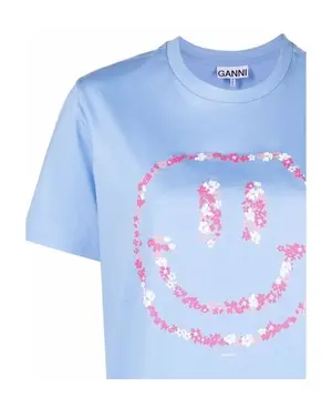 GANNI Smiley Crewneck T-shirt