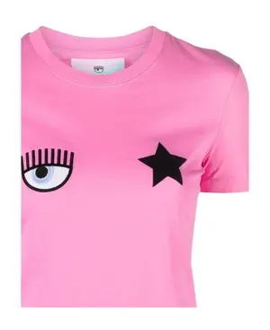 CHIARA FERRAGNI Crewneck T-shirt With Logo Embroidery