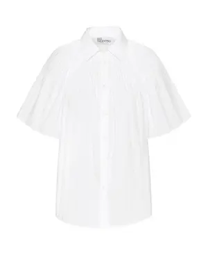 Red Valentino Pleated Button Shirt - White