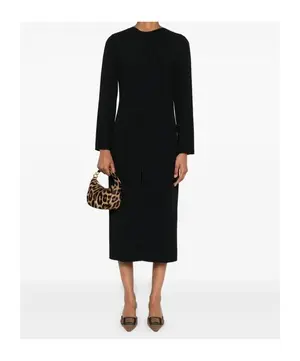 Gucci Split Twisted Maxi Dress With Long Sleeves
