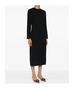 Gucci Split Twisted Maxi Dress With Long Sleeves