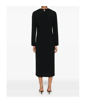 Gucci Split Twisted Maxi Dress With Long Sleeves