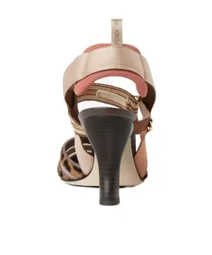 Fendi High-heeled Mesh And Multicolor Cavallino Calfskin Slingbacks