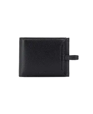 Emporio Armani Textured Leather Wallet Card Holder - Black