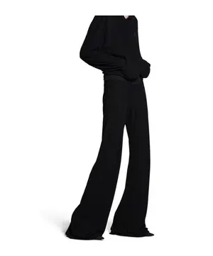Balenciaga Bb Garderobe Artwork Embroidered Elastic Waist Flared Pants