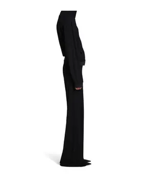 Balenciaga Bb Garderobe Artwork Embroidered Elastic Waist Flared Pants