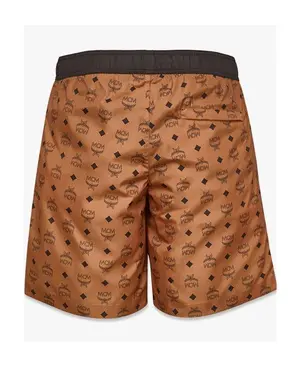 Mcm Logo Print Beach Shorts