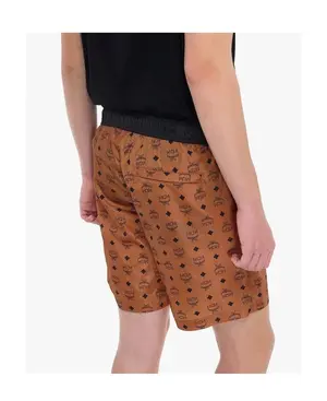 Mcm Logo Print Beach Shorts