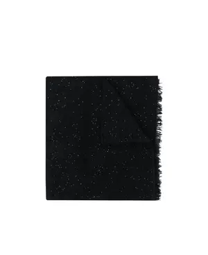 Brunello Cucinelli Sequin Embellished Frayed Edge Scarf - Black