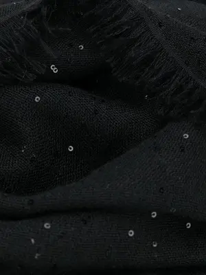 Brunello Cucinelli Sequin Embellished Frayed Edge Scarf