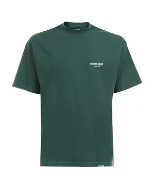REPRESENT Logo-print Short-sleeve T-shirt - Green