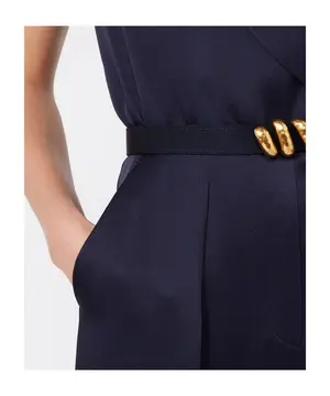 Max Mara Envers Satin Tuxedo Jumpsuit Midnightblue