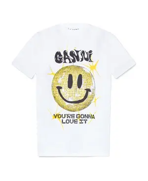 GANNI Smiley Face Logo T-shirt - White