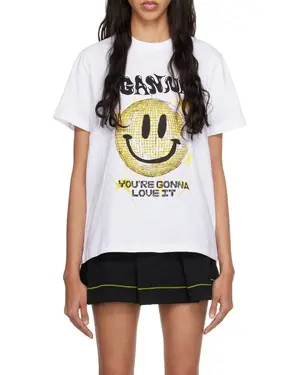GANNI Smiley Face Logo T-shirt