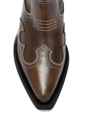 GANNI Low Shaft Embroidered Western Boots