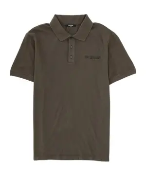 Balmain Collared Short-sleeved Polo Shirt - Brown