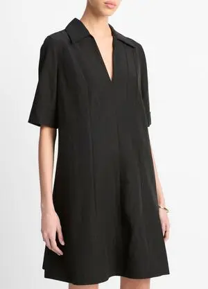 Vince Short Sleeve Shirt Dress - Black