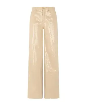 7 For All Mankind Sequined Wide-leg Pants