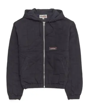 StÜssy Quilted Canvas Hooded Jacket - Black