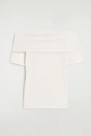 Cos Folded Off-the-shoulder Top - White