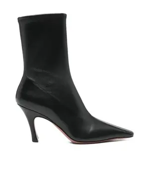 Amina Muaddi Pointed-toe Ankle Boots - Black