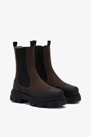 GANNI Cleated Mid Chelsea Boots