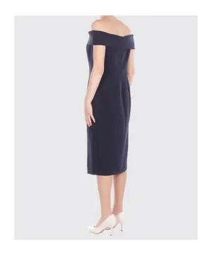 Ralph Lauren Off-the-shoulder Slit Detail Midi Dress
