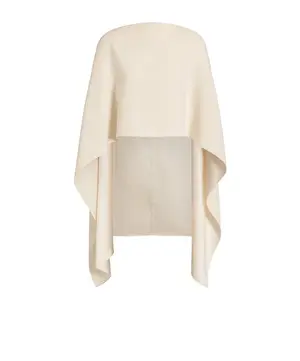Alberta Ferretti High-low Fluid Asymmetric Cape - Ivory