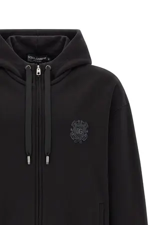 Dolce & Gabbana Coat Of Arms Logo Zip-up Hoodie