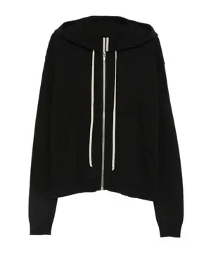 Rick Owens Zip-up Drawstring Hoodie - Black