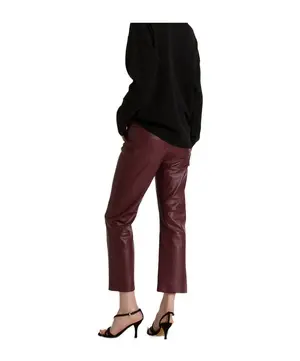 Alberta Ferretti Straight-leg Leather Trousers