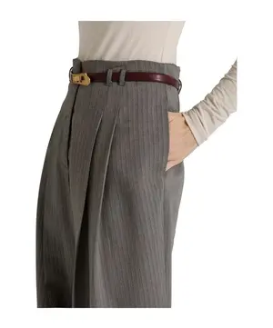 Alberta Ferretti Wide-leg Tailored Trousers With Pleats