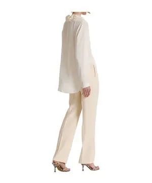 Alberta Ferretti Fluid Blouse With Sculptural Ruffled Collar
