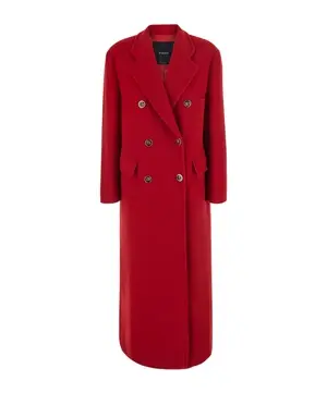 Pinko Double-breasted Notched-lapel Coat - Red