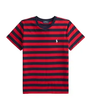 Polo Ralph Lauren Striped Logo-embroidered T-shirt - Red